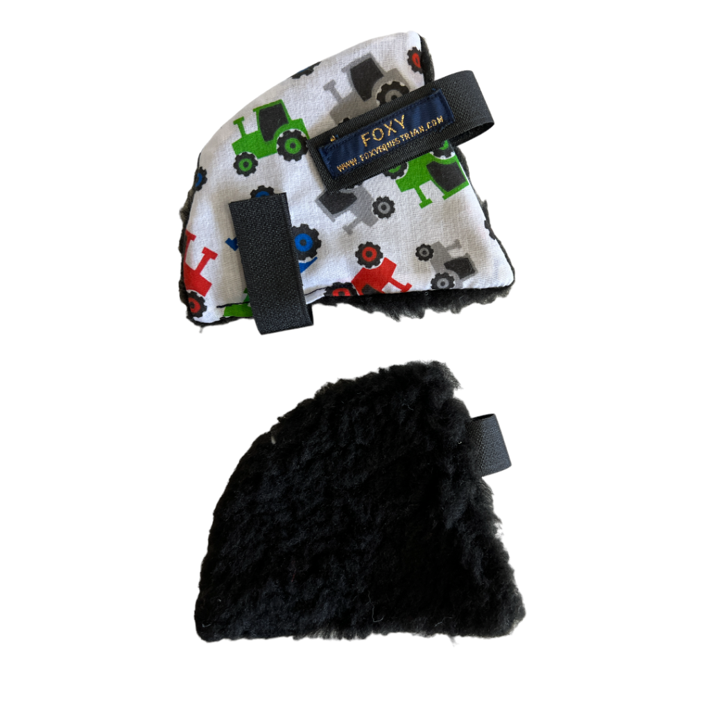 Riding Hat Ear Warmers -Tractor- Limited Edition - Foxy Equestrian